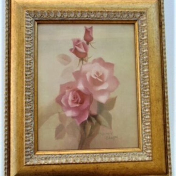 Majorie Sharpe | Art | Vintage Marjorie Sharpe Signed Framed Roses ...